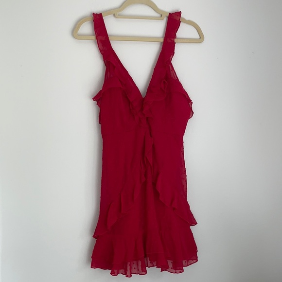 Hello Molly | Dresses | Hello Molly Ruffle Mini Dress Red | Poshmark